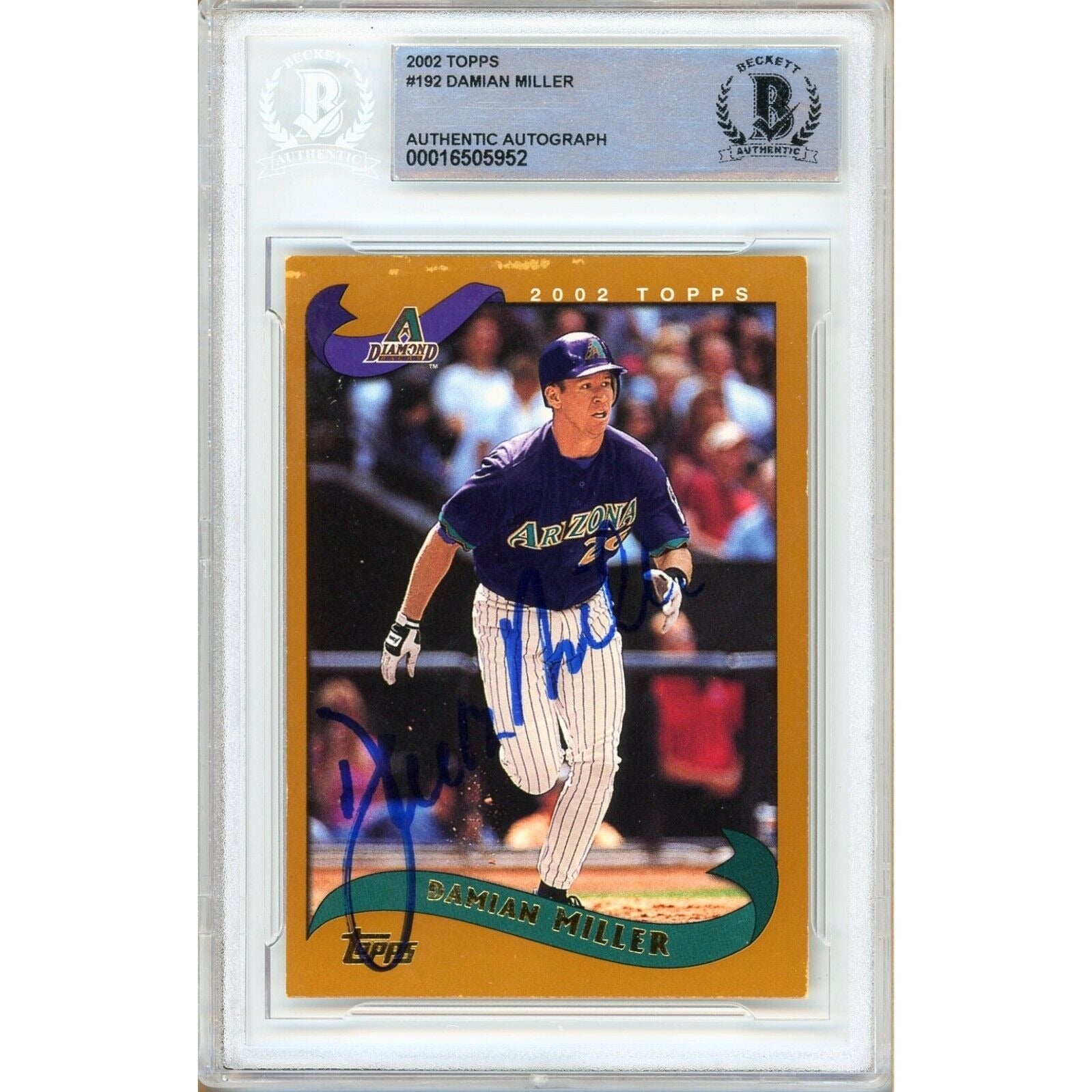 Damian Miller AZ Diamondbacks Signed 2002 Topps Baseball Card Beckett ...