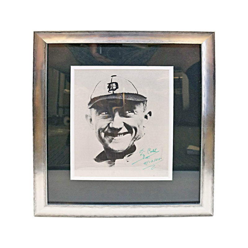 Ty Cobb Detroit Tigers Autographed Signed Inscribed "4/13/55" Framed 8 ...