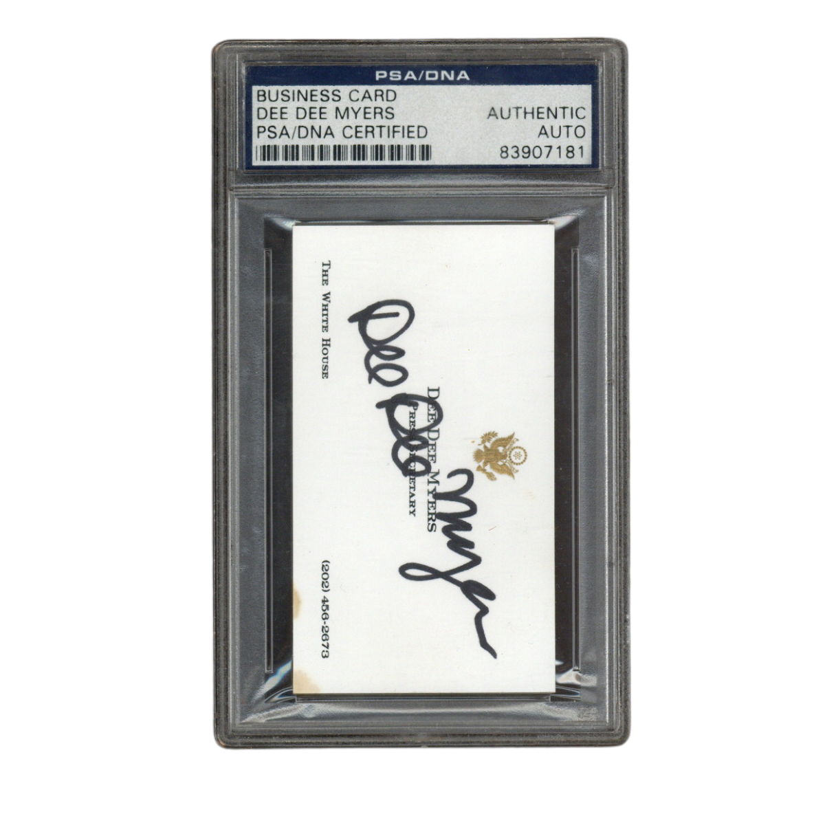Dee Dee Myers Autographed Signed 19th White House Press Business Card ...