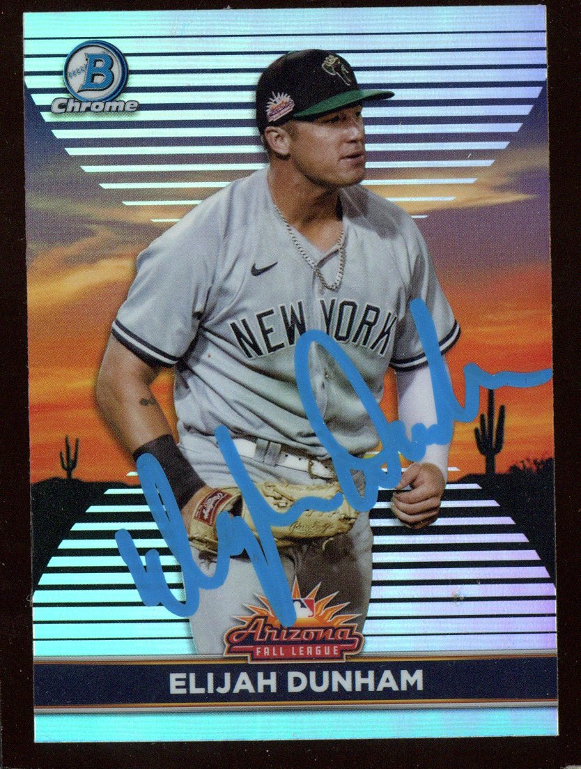 Elijah Dunham New York Yankees Autographed Bowman Chrome (AFLS-4) Trad ...