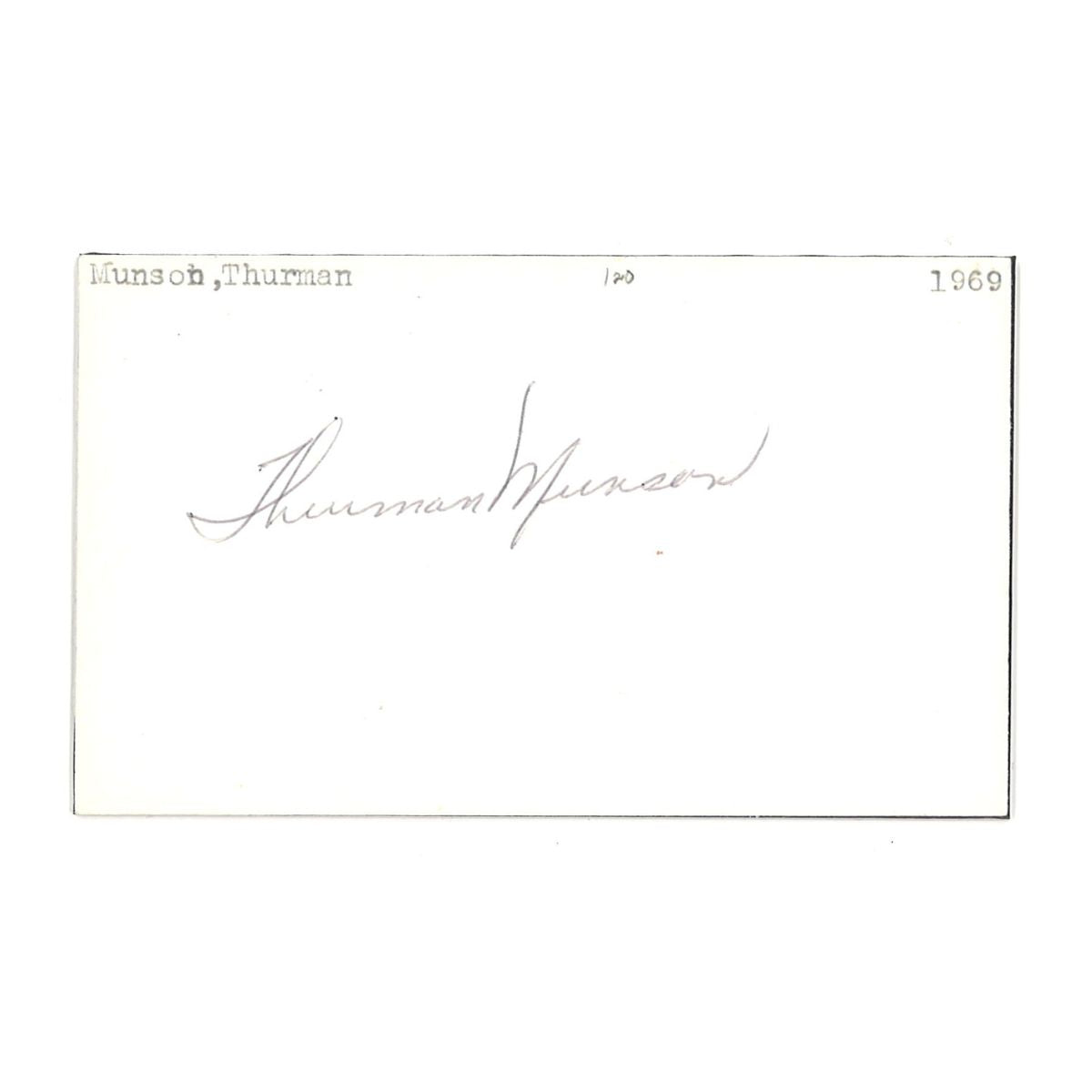 Thurman Munson New York Yankees Autographed Signed 3x5 Cut (PSA LOA #E ...