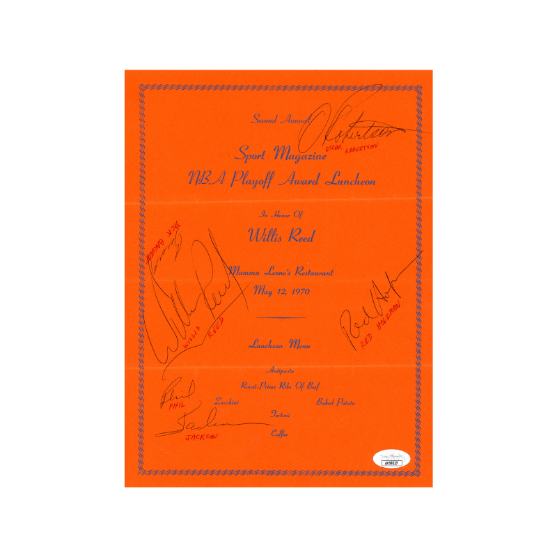 Willis Reed, Oscar Robertson, Phil Jackson & Red Holzman Autographed S ...