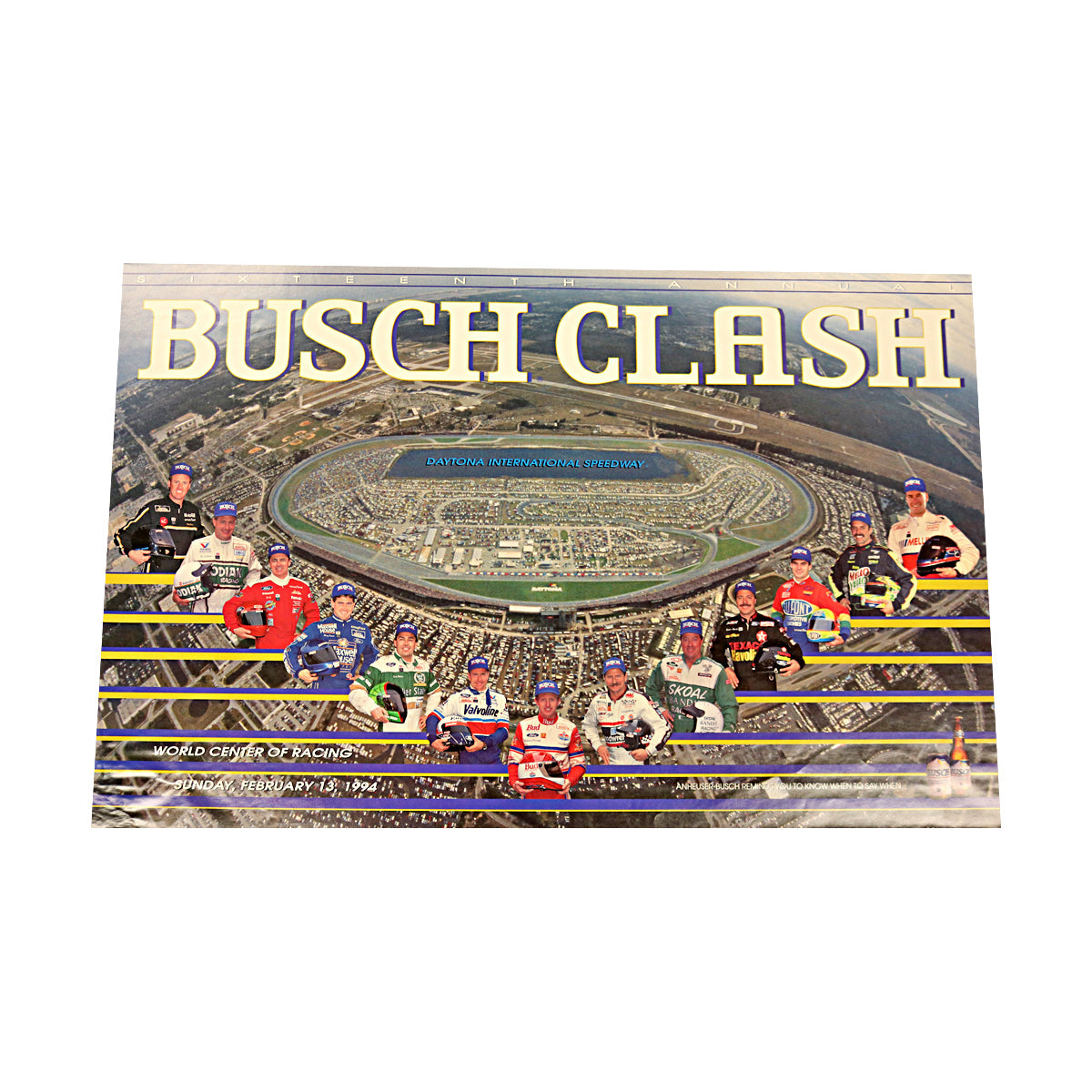 Febuary 13th 1994 16th Annual Busch Clash 14x36 Poster – CollectibleXchange