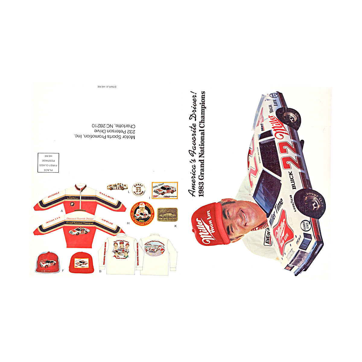 Bobby Allison Nascar Miller High Life 1985 Hero Card 5x7 Postcard (2 ...