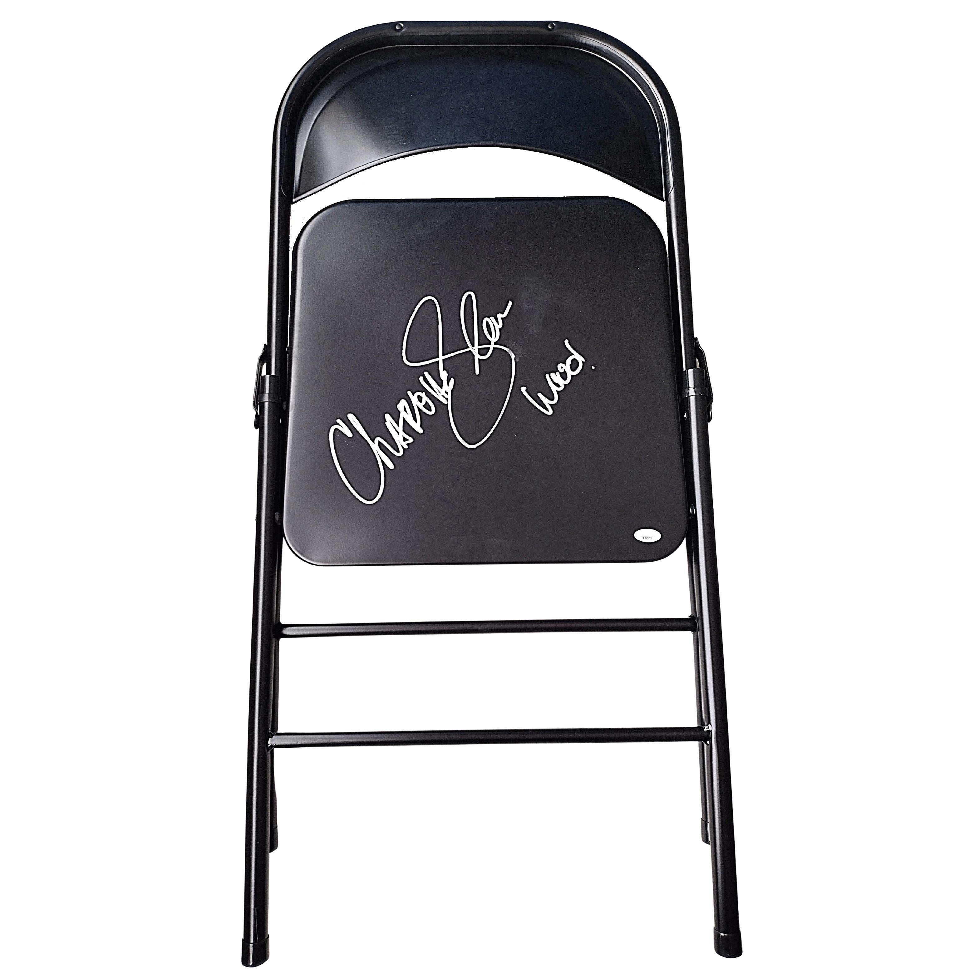 Charlotte Flair Autographed Full Size Steel Metal Wrestling Chair WWE ...