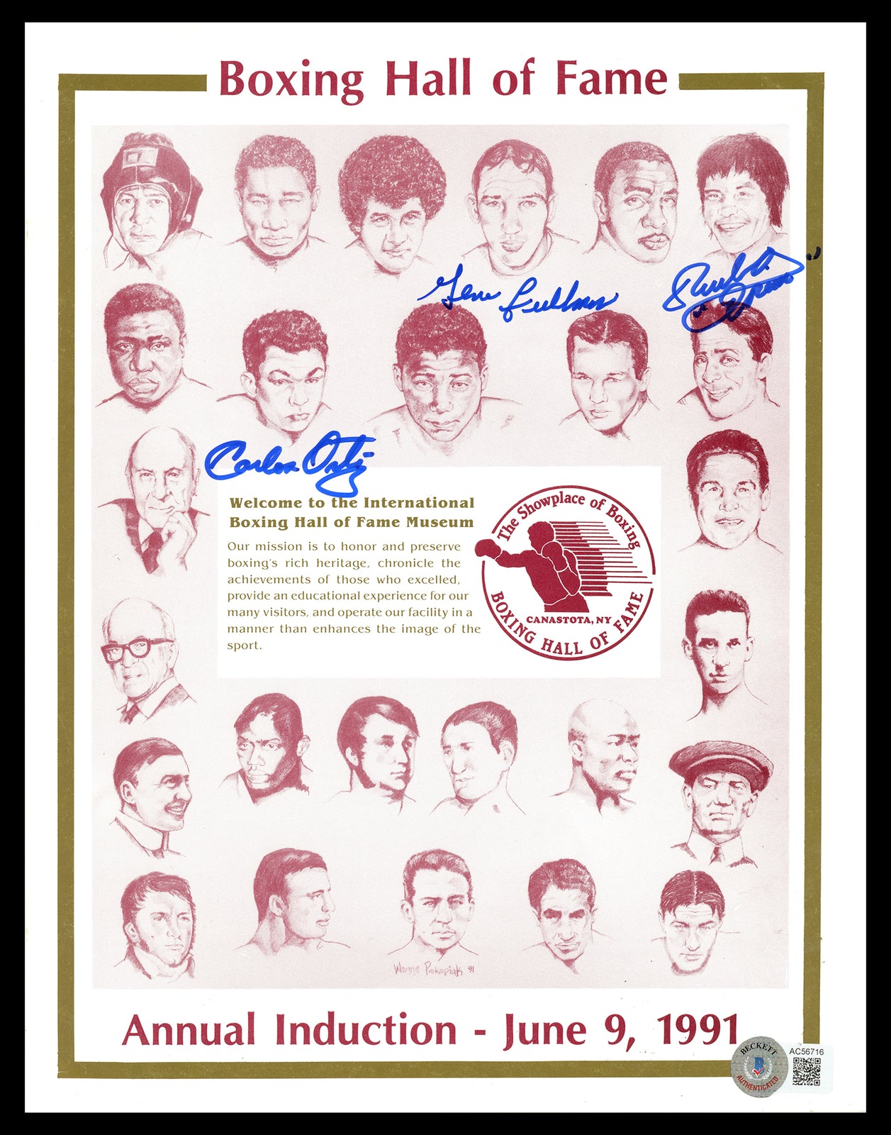 Fullmer, Olivares & Ortiz Autographed Boxing Hall of Fame Program Beck ...