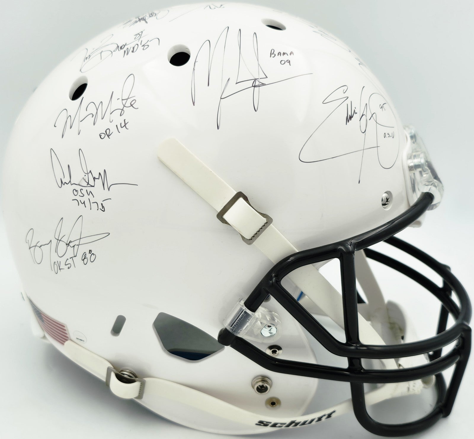 College Heisman Winners Auto White Full Size Schutt Helmet 24 Sigs Bar ...