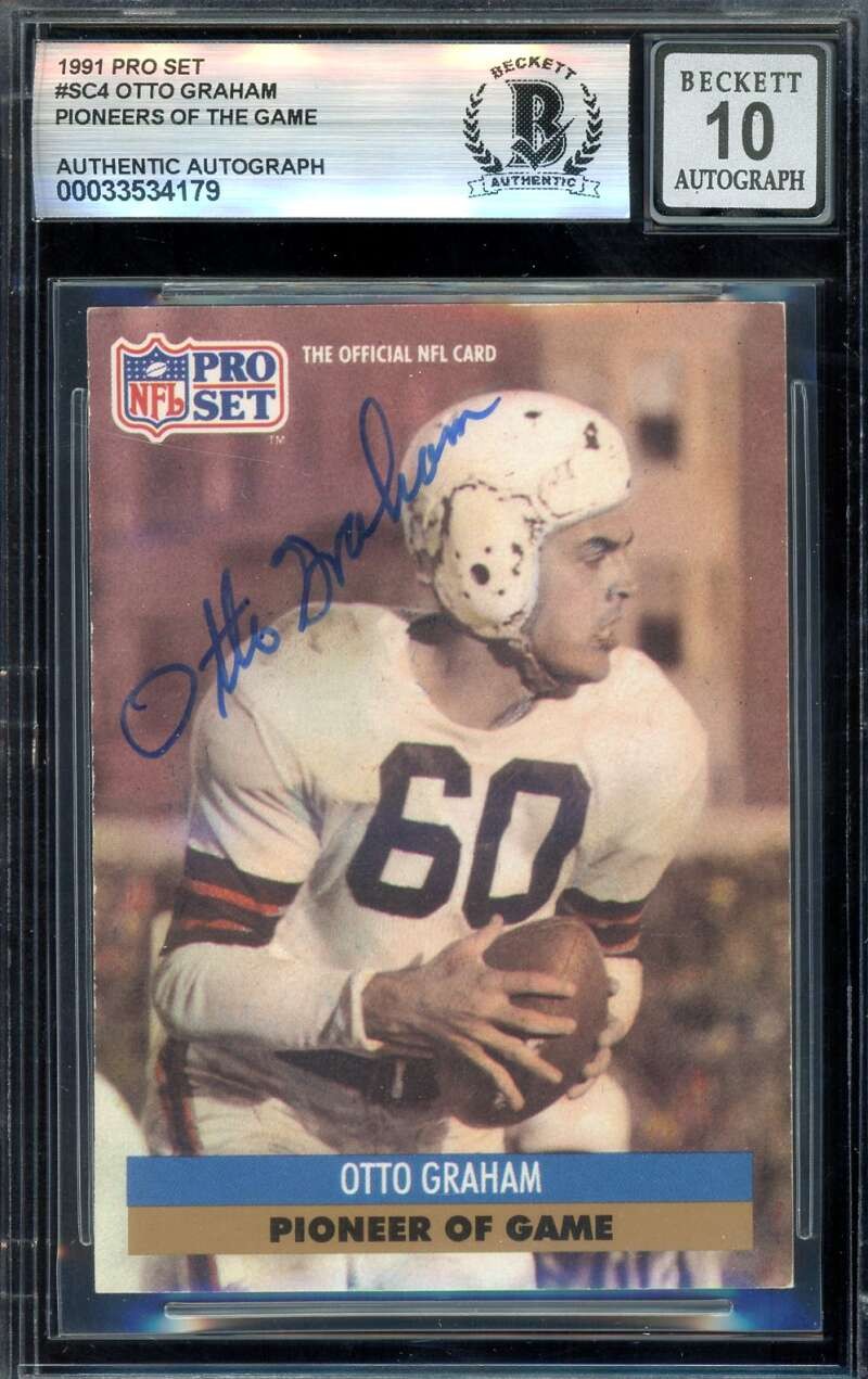 Otto Graham Gem Mint 10 Beckett BAS Signed 1991 Pro Set Autograph ...