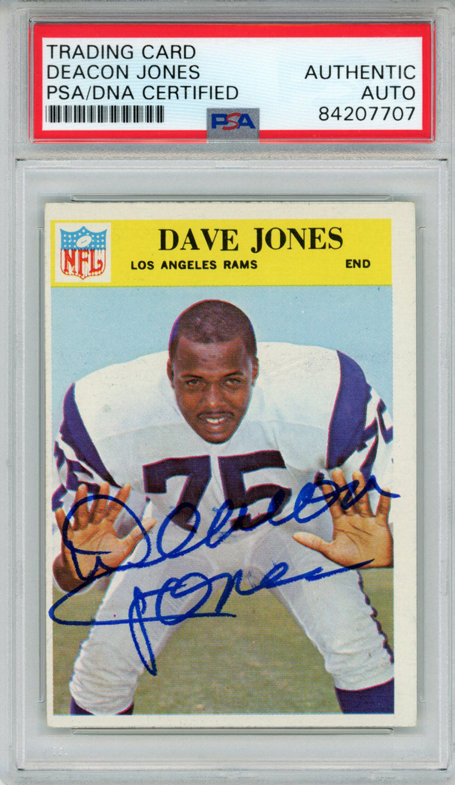 Deacon Jones Autographed 1966 Philadelphia #96 Trading Card PSA Slab 4 ...