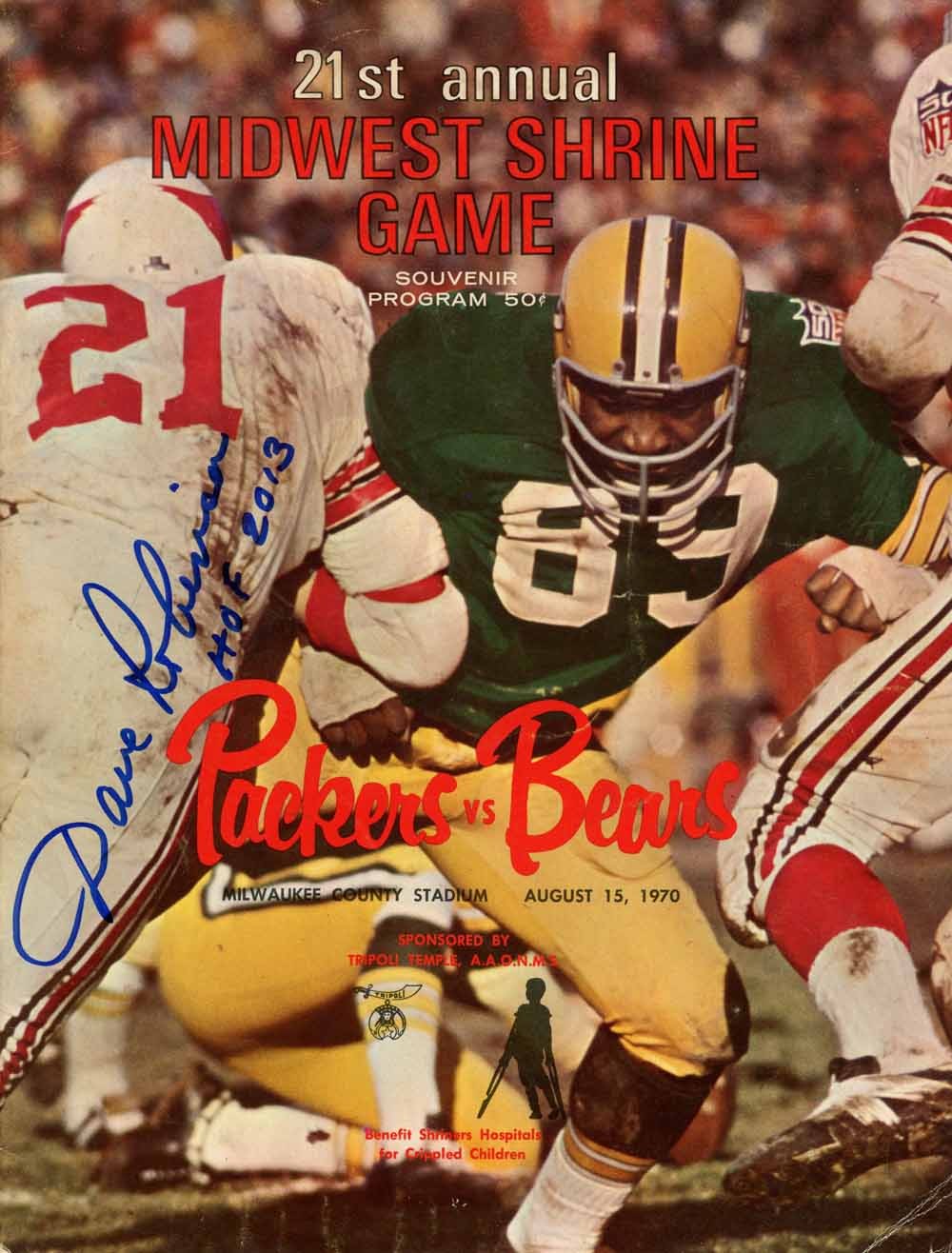Dave Robinson Signed Magazine Green Bay Packers 1970 Shrine Game HOF B ...