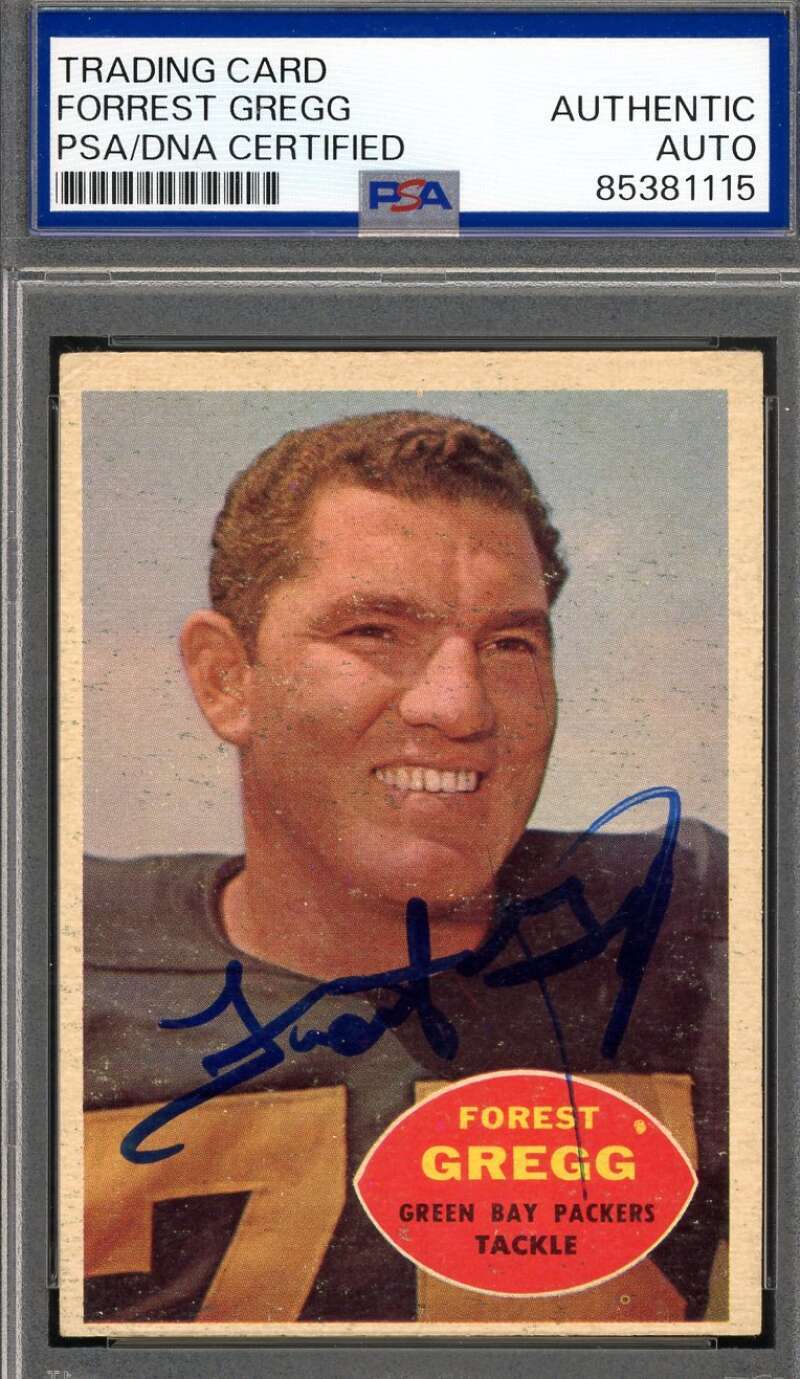 Forrest Gregg PSA DNA Signed 1960 Topps Rookie Autograph ...