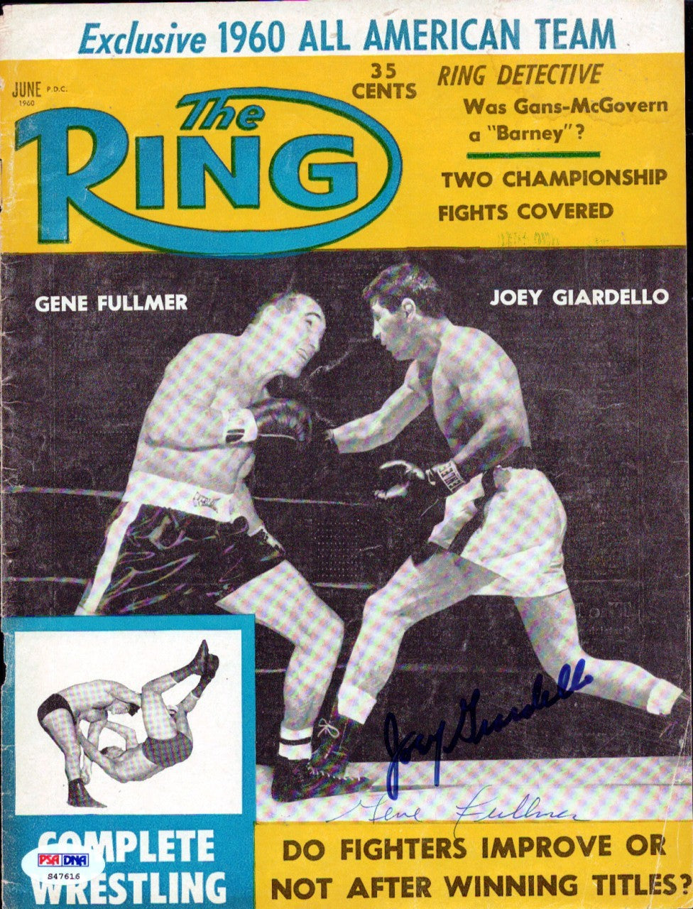 Gene Fullmer & Joey Giardello Signed The Ring Magazine Cover PSA/DNA ...