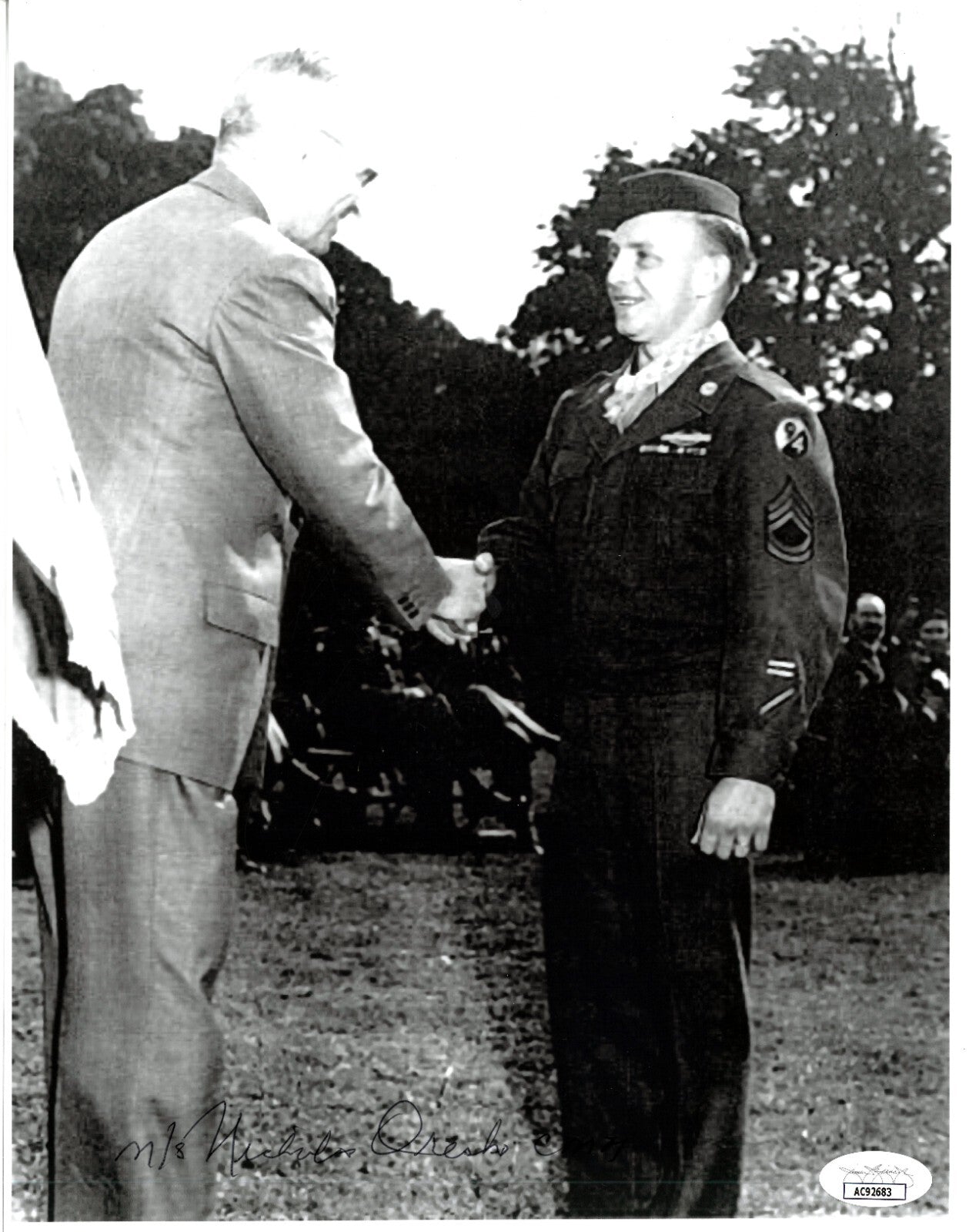 Nicholas Oresko signed WWII Medal of Honor/Purple Heart 8.5x11 Photo ...