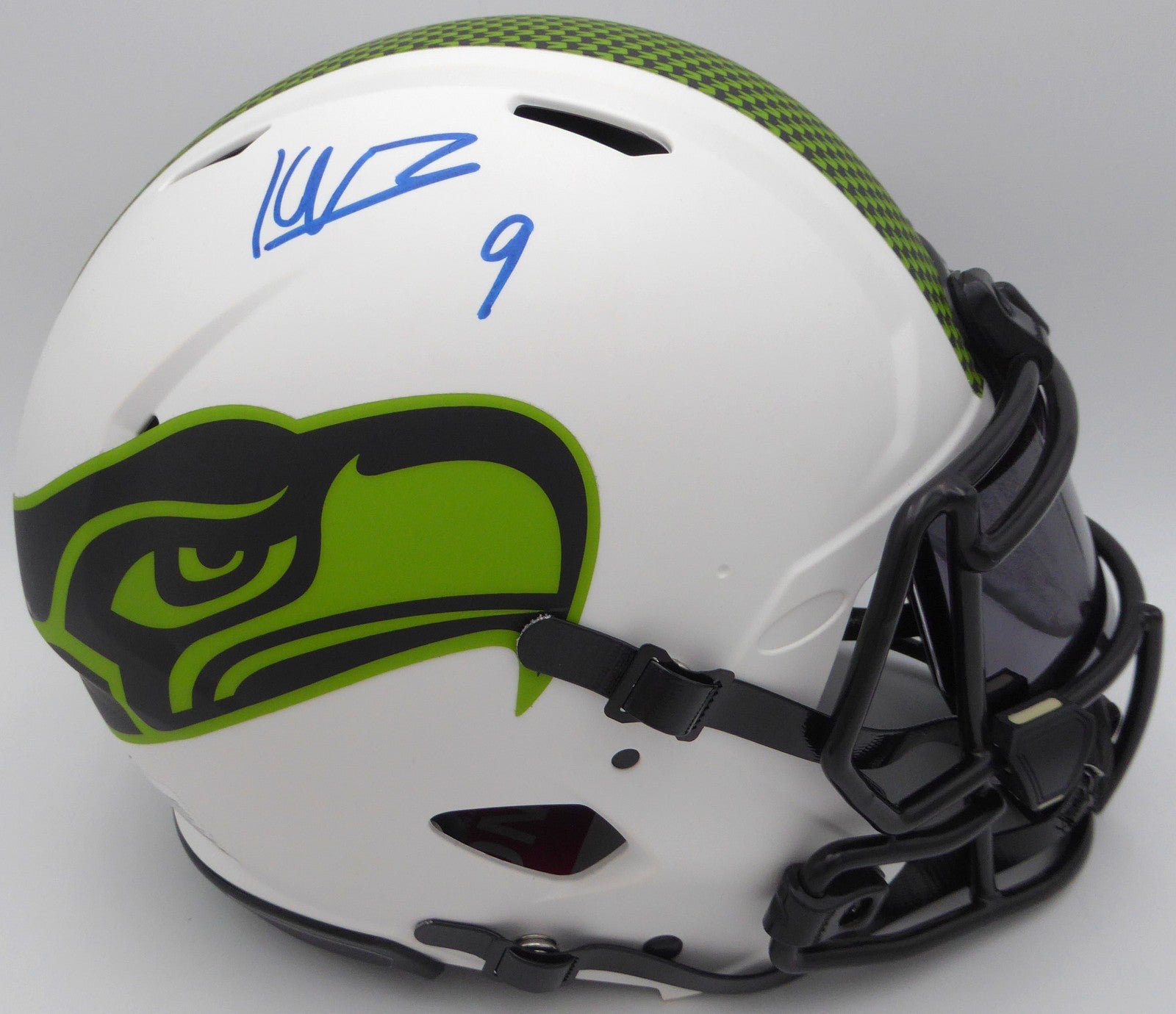 Kenneth Walker Signed White Lunar Authentic Full Size Helmet Seahawks ...