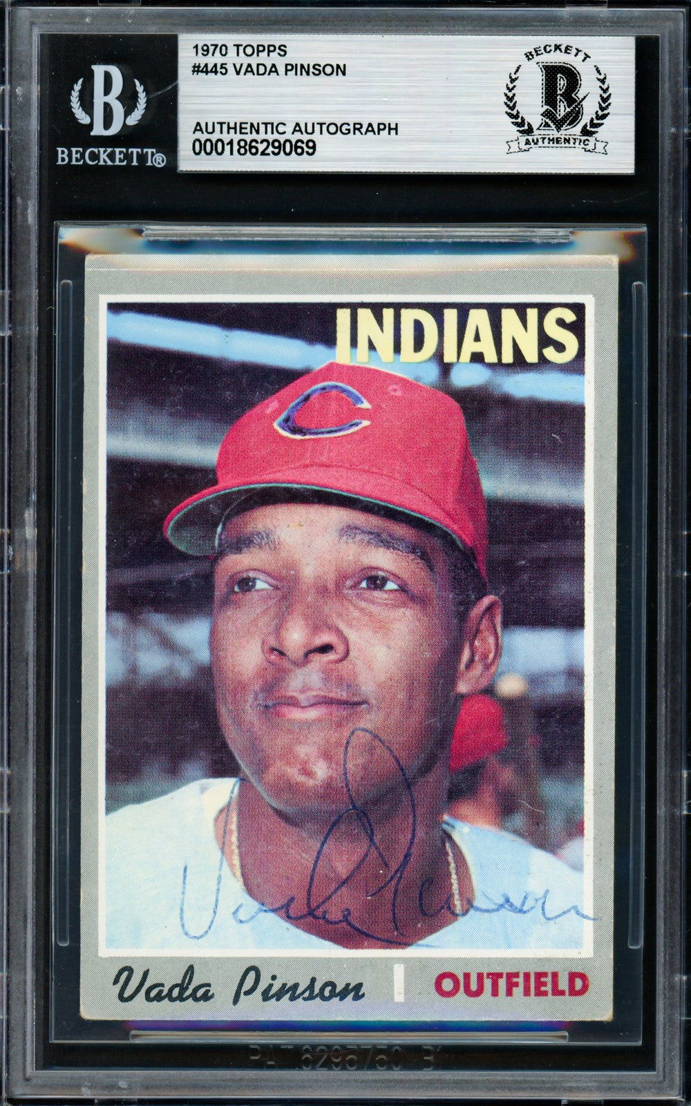 Vada Pinson Signed 1970 Topps Card 445 Cleveland Indians Beckett #1862 ...