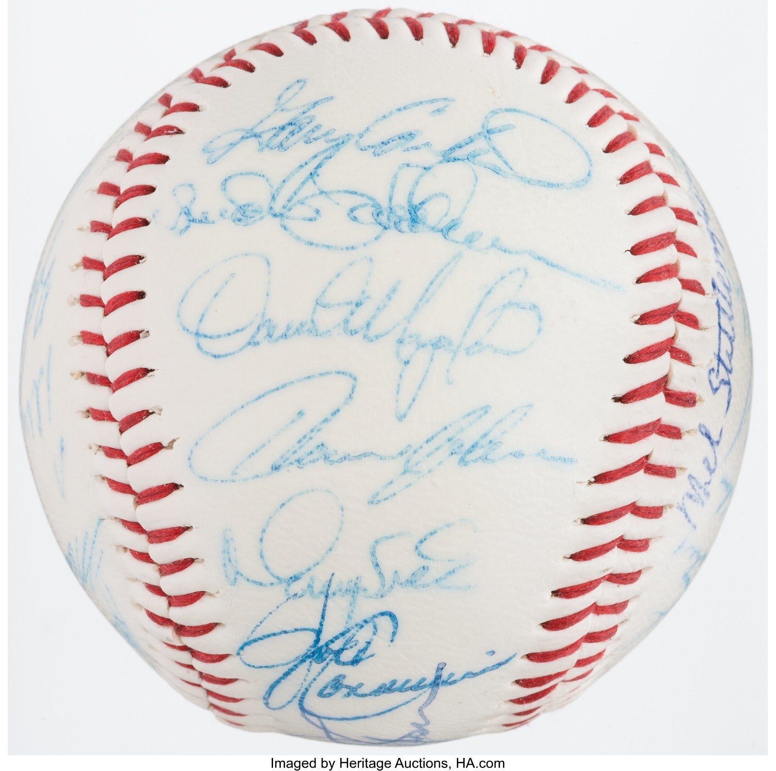 METS 87-88 TEAM SIGNED BALL JOHNSON GOODEN CONE DARLING HERNANDEZ CART ...