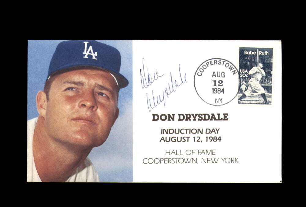 Don Drysdale PSA DNA Signed FDC 1984 First Day Cover Cache Babe Ruth A ...