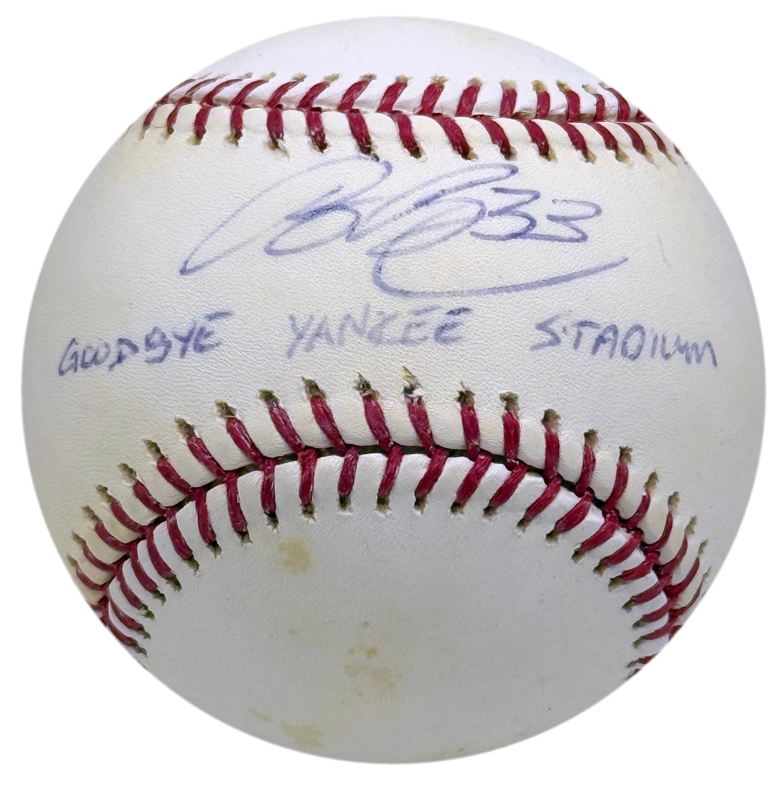 BRIAN BRUNEY SIGNED & INSCRIBED "GOODBYE YANKEE STADIUM" MLB BASEBALL ...