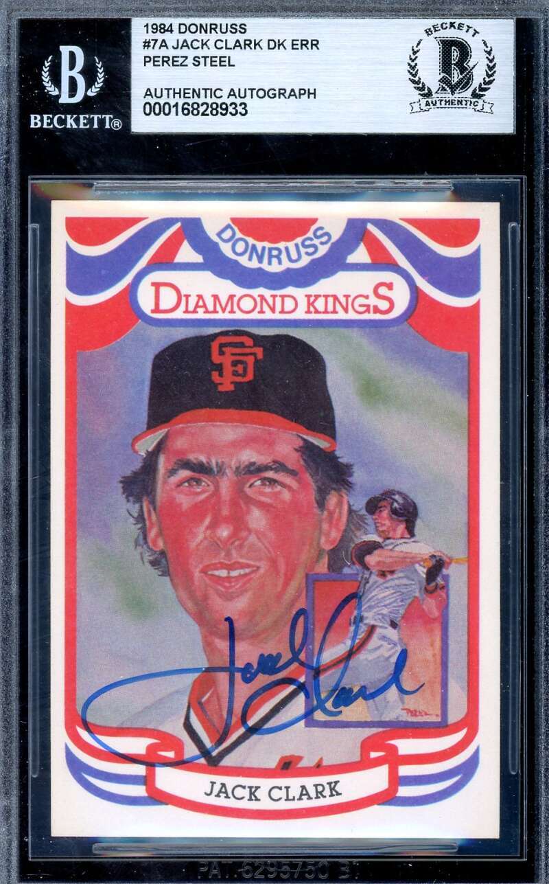 Jack Clark Beckett BAS Signed 1984 Donruss Diamond Kings Autograph ...