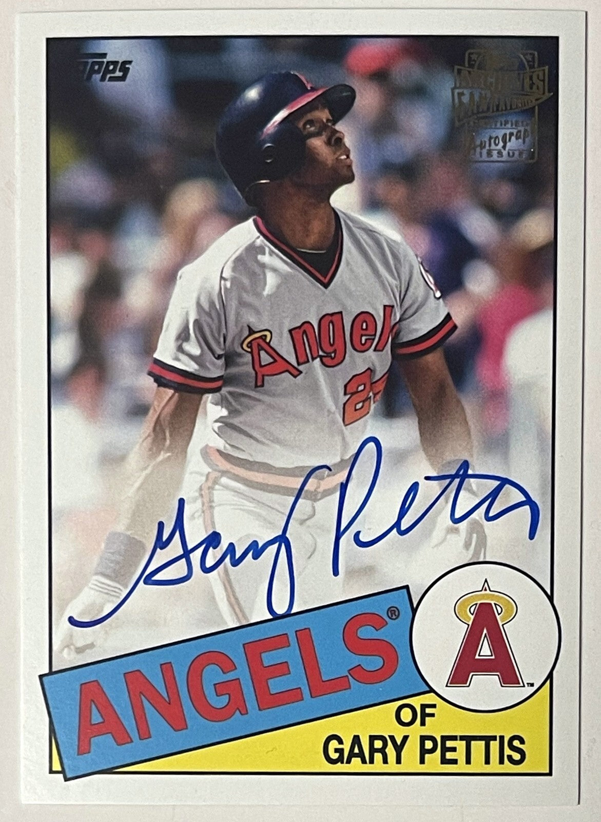 Gary Pettis signed 2018 Topps Archives Fan Favorites Card 1985 Design ...