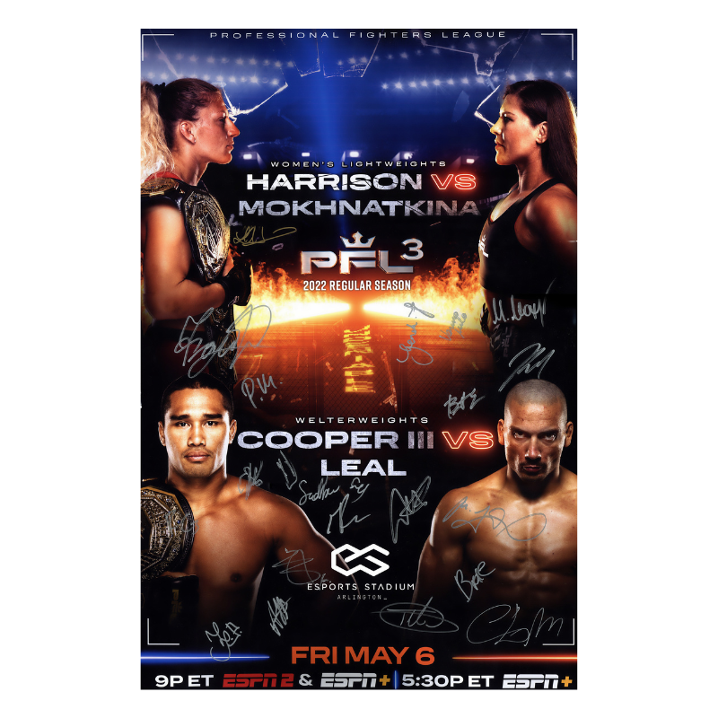 PFL 3 Autographed Event Poster From May 6th, 2022 In Arlington, TX ...